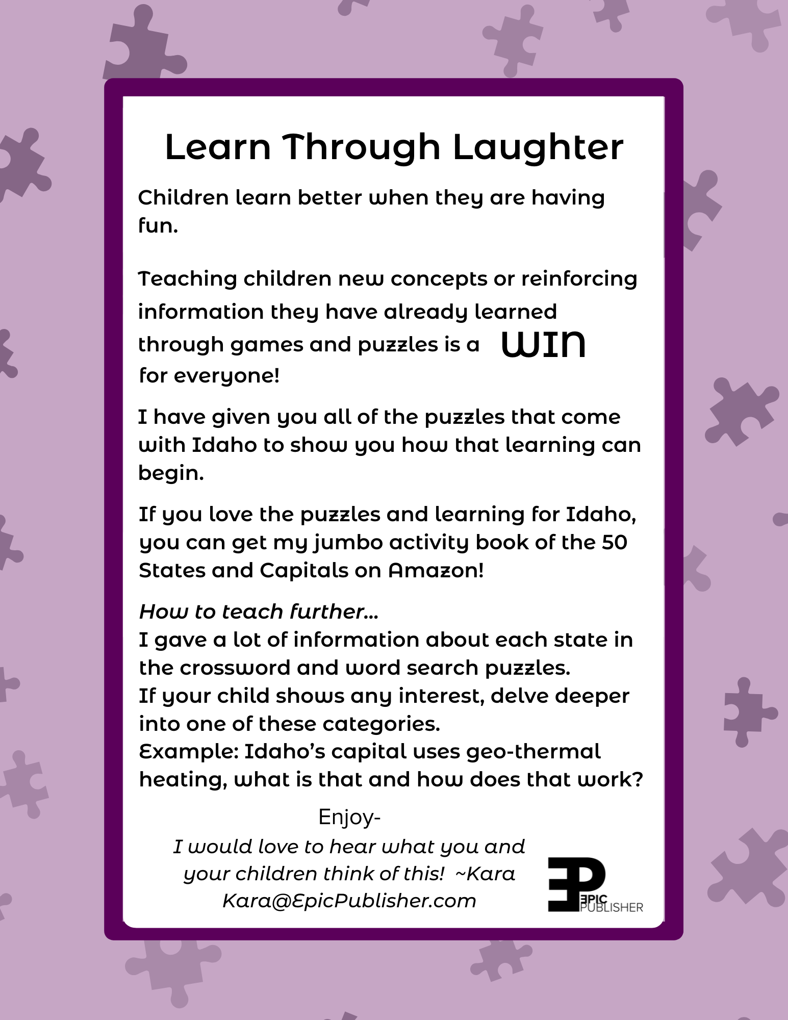 Freebie: Idaho Puzzle Pack | Epic Publisher